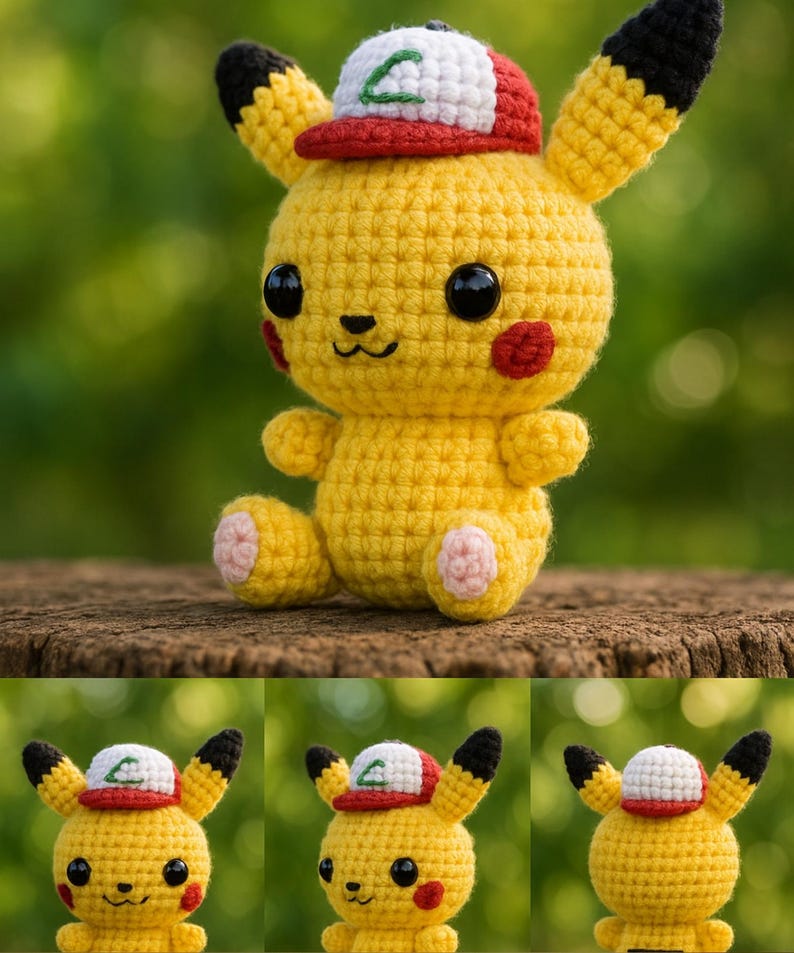 Pikachu Amigurumi Crochet Pattern With Hat (PDF) - Etsy