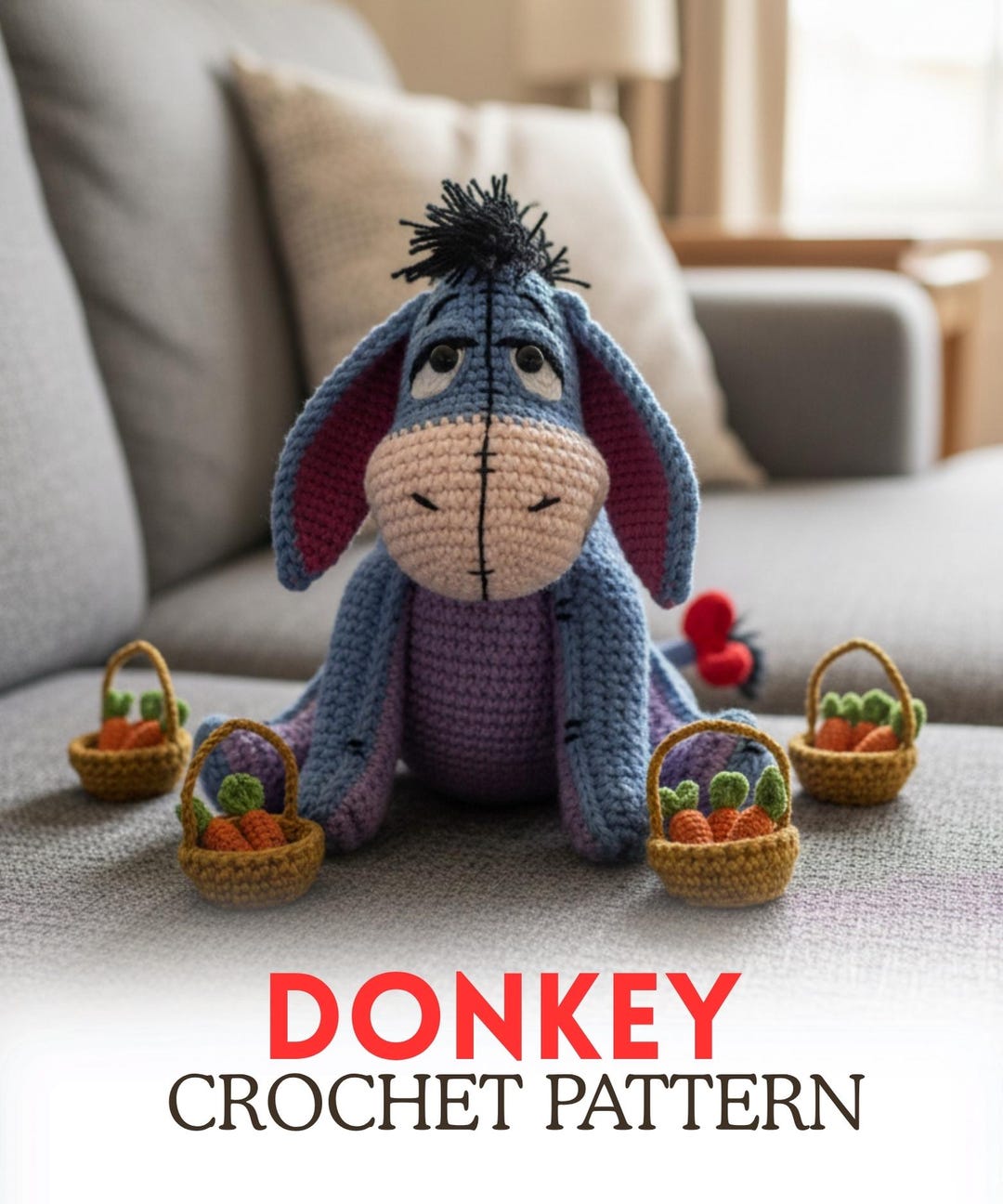 Eeyore Crochet Pattern | Donkey Amigurumi Pattern | Pdf Digital ...