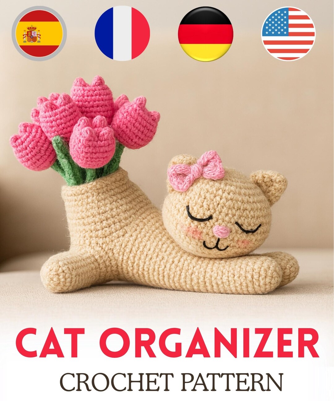 Cat Organizer Crochet Pattern | Amigurumi Closet Organizer | Instant ...