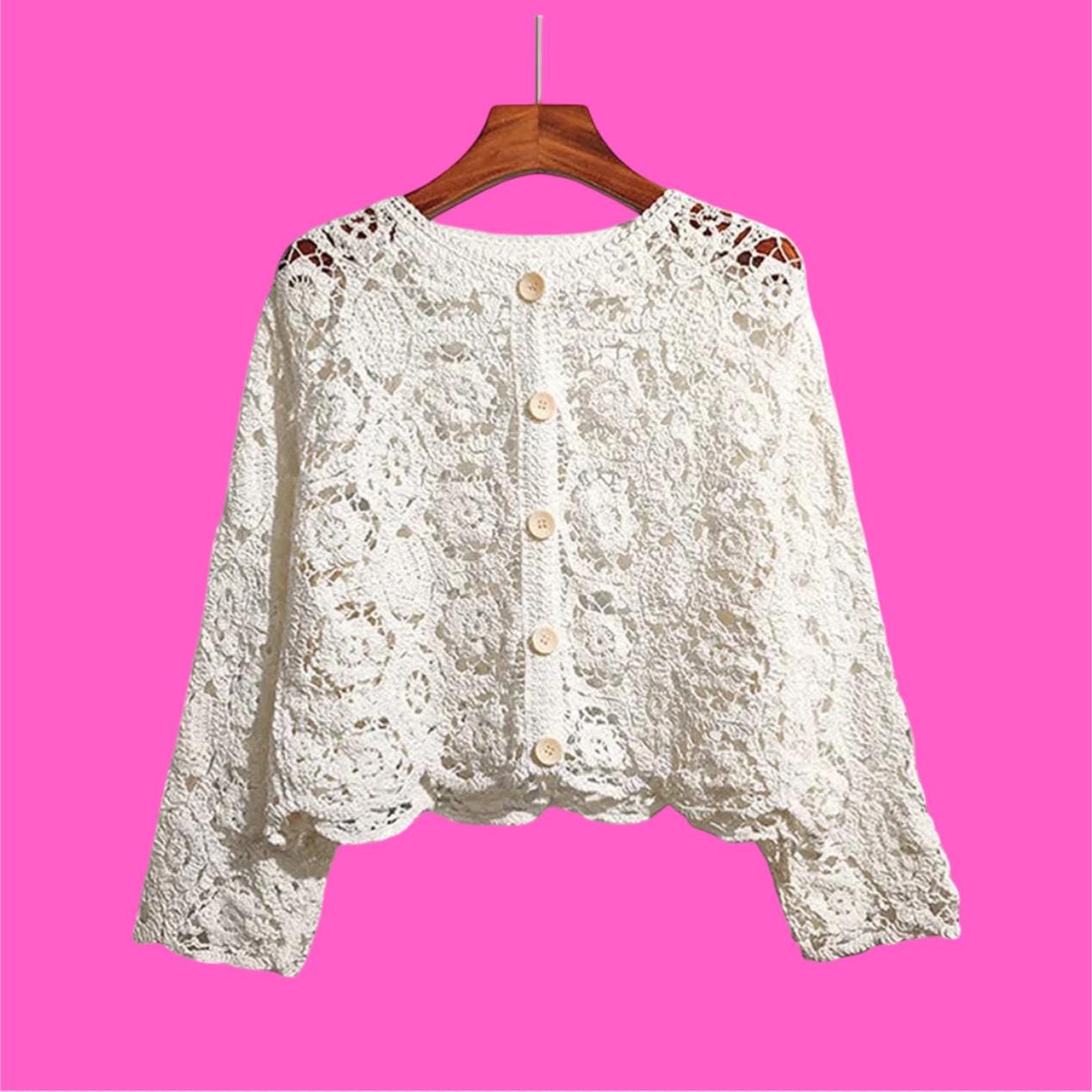 Womens Cardigan Lace Knitted Summer Cardigan White - Etsy