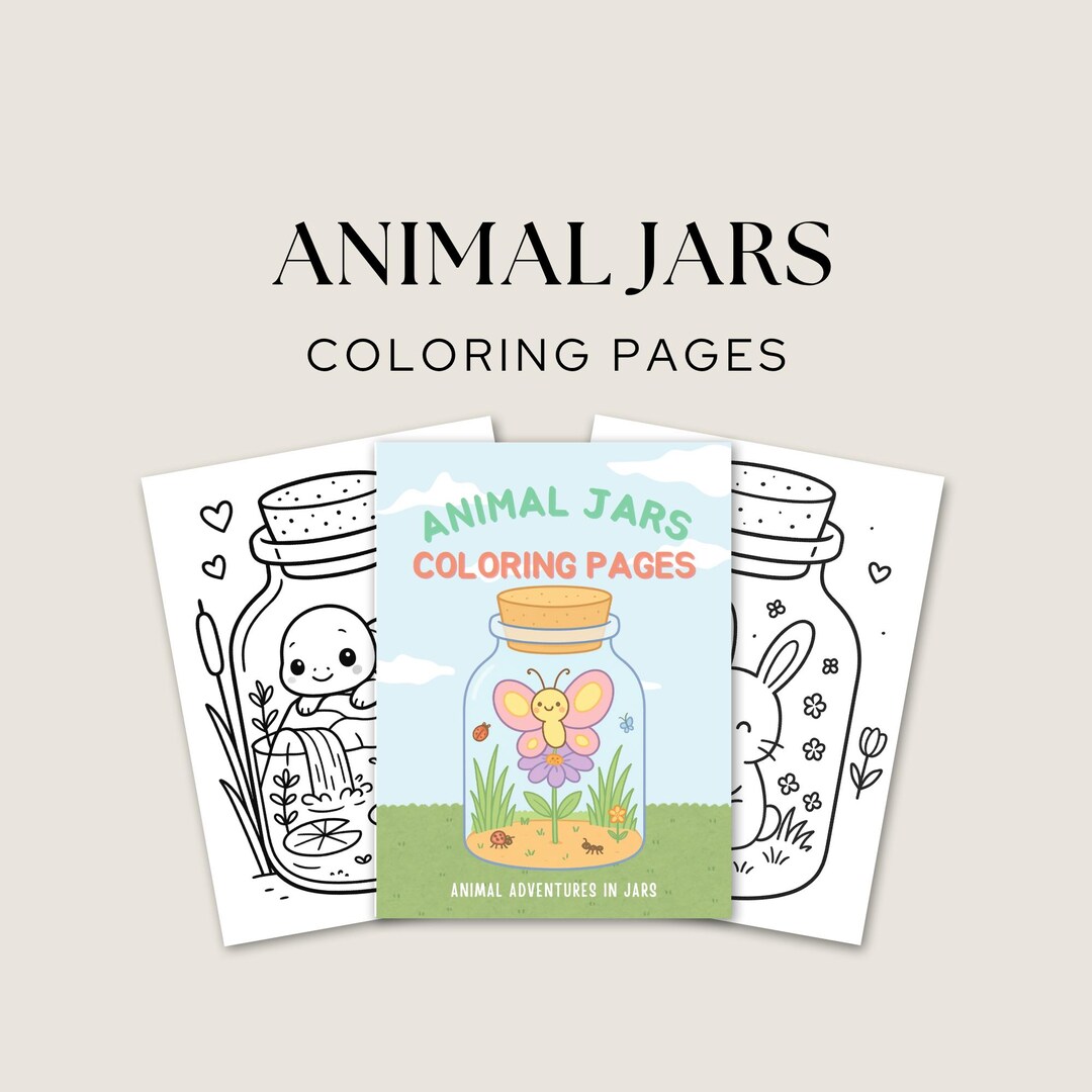 Jars Coloring Pages – Cozy Cute Printable PDF | Floral, Animal, Kawaii ...