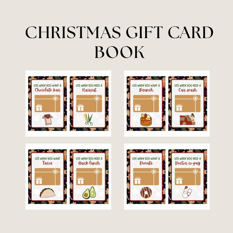 Printable Christmas Gift Card Book | DIY Personalized Gift (PDF) - Etsy