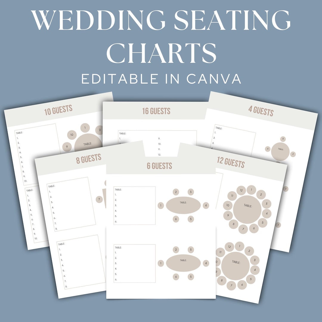 Customizable Wedding Table Seating Chart | Printable Table Arrangement ...