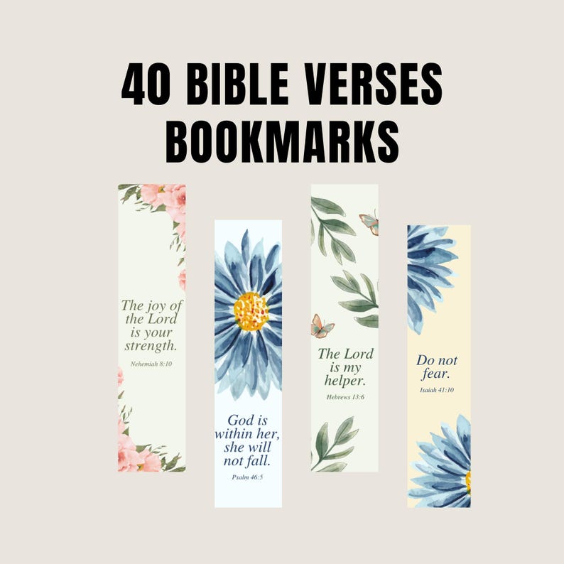 40 Bible Verses Bookmarks – Christian Bookmarks for Inspiration and ...