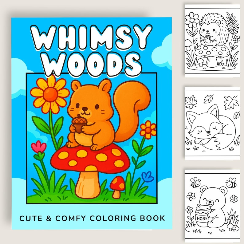 Kawaii Animal Coloring Pages – Cute, Cozy, Relaxing (PDF) - Etsy