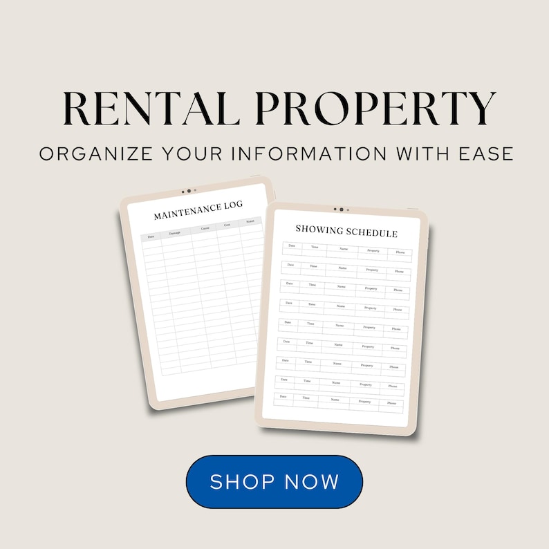 Rental Property Planner | Landlord Organizer | Tenant Tracker | Real ...