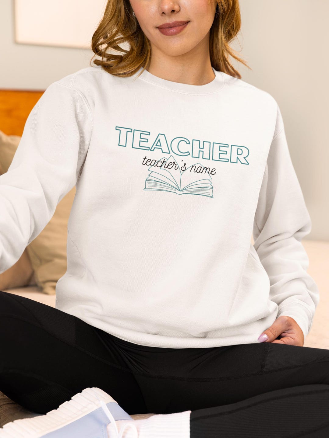 Custom Teacher Appreciation Book Sweatshirt, Teacher Gift, Teacher ...