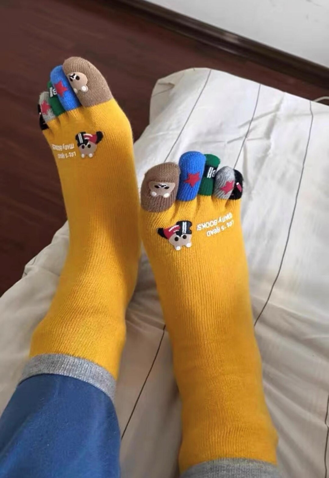 Handmade Cotton Toe Socks, Cute Five-toe Socks for Women, Barefoot ...