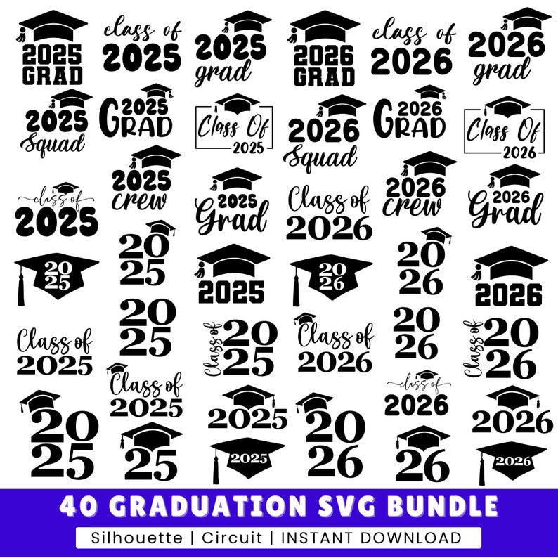 40 Graduation SVG Bundle, Graduate Svg, Grad Squad Svg, Graduation ...