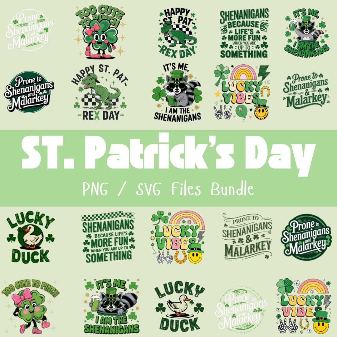 Mega St. Patrick's Day Bundle Png, Valentine Mega Bundle Png, Happy St ...