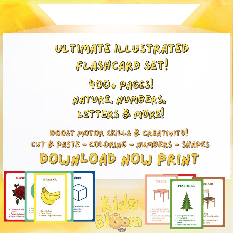 Ultimate Flashcard Set for Kids 400+ Pages for Learning Nature, Numbers ...