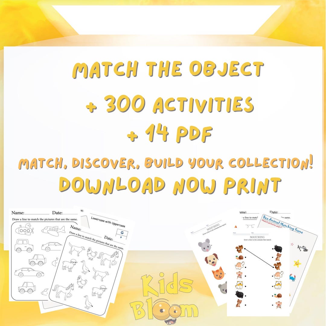 Matching Activity Worksheets 300+ Fun & Educational Printable Games for ...