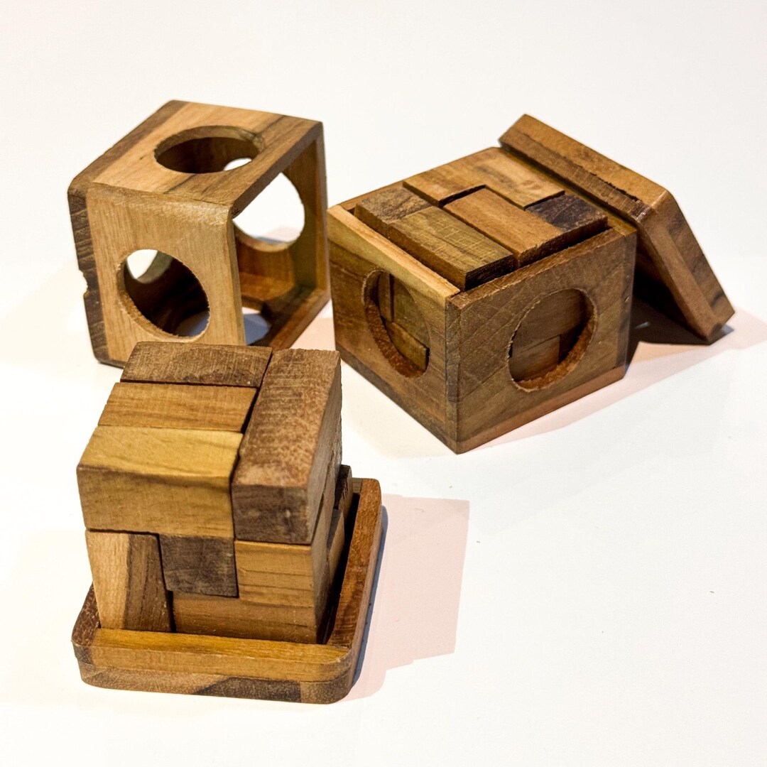 Puzzle Wooden Intelligence Game Wooden Brain Teaser Difficulty - Etsy