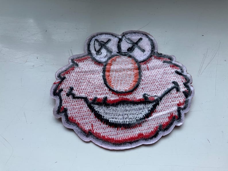 Handmade Sesame Street Dead Elmo Iron on Sew on Embroidered Patch for ...