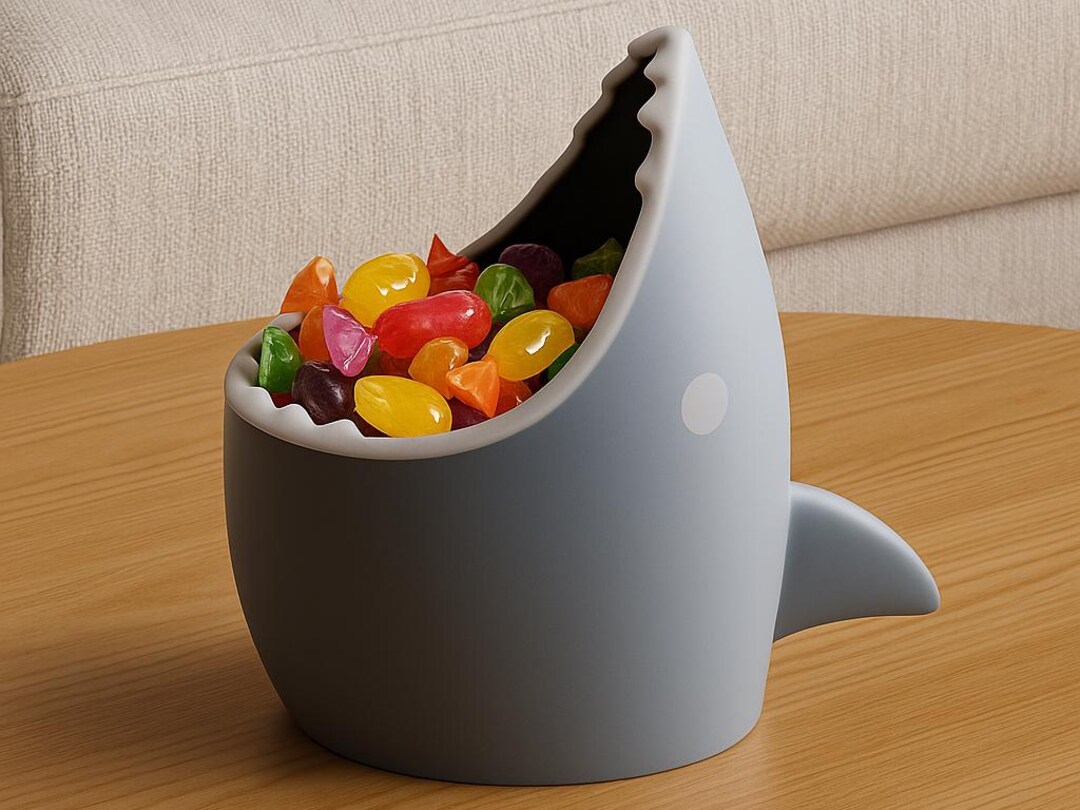 3D Printed Shark Sweet Bowl – Unique Shark Snack Dish | Fun Ocean Decor ...