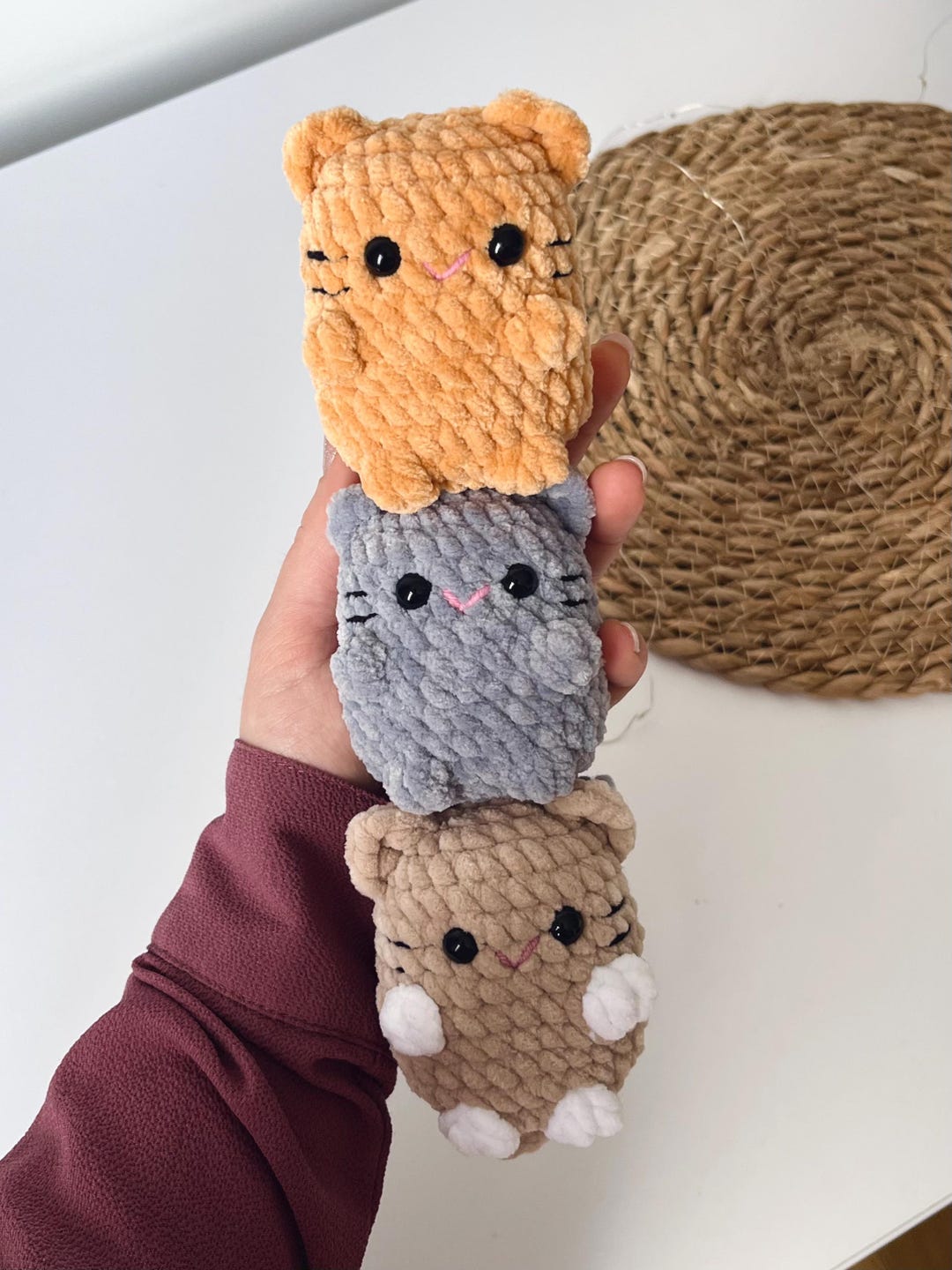 Handmade Crochet Cat Plushie – Soft Stuffed Amigurumi Toy for Cat ...