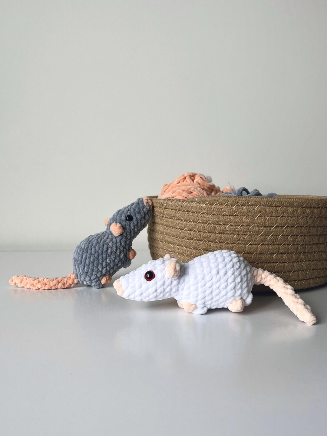 Handmade Crochet Mouse Dog Toy, Soft Plush Play Mouse for Small Dogs ...