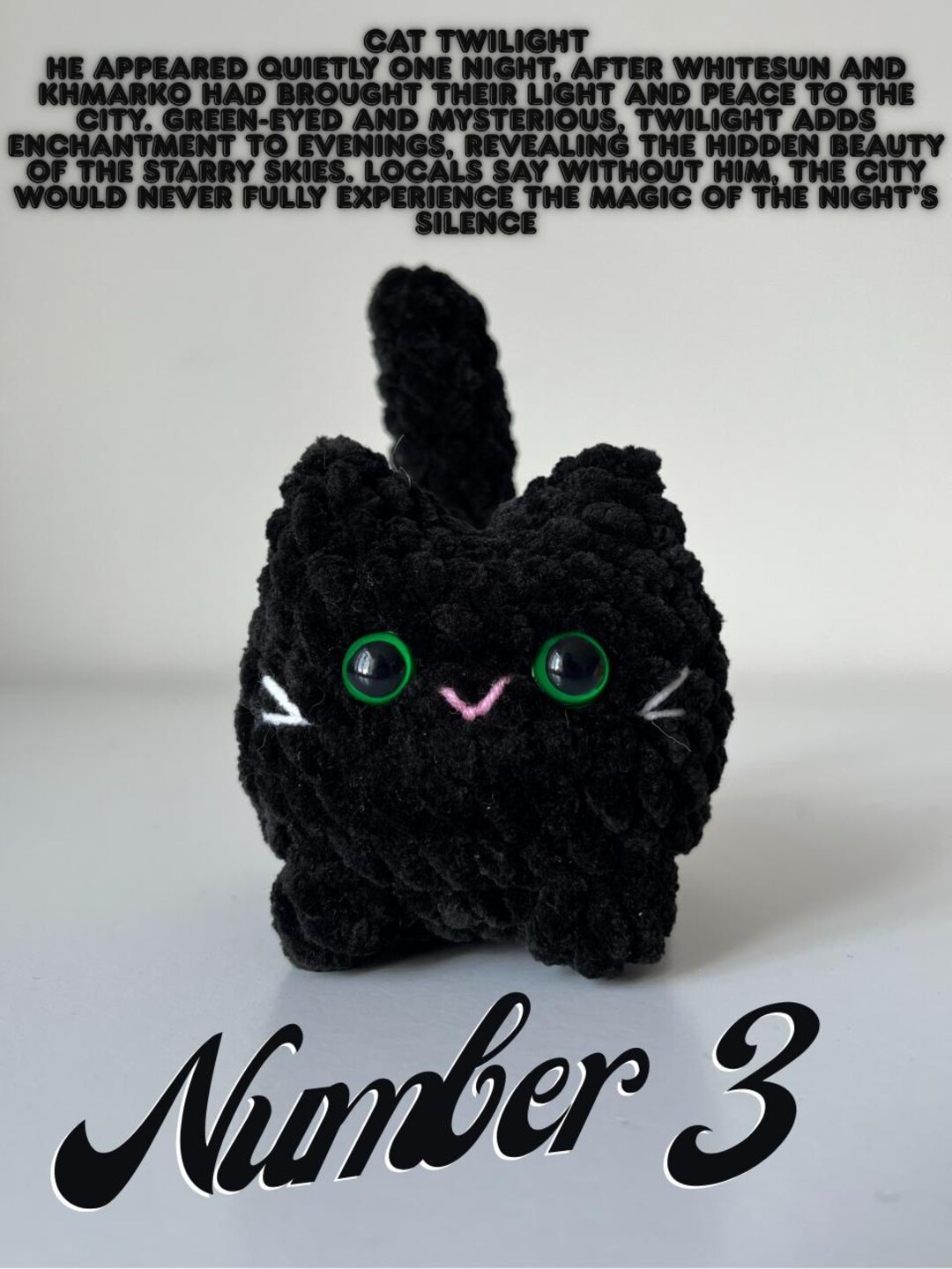 Crochet Plush Cat Amigurumi Set of Toys in Colors, Crochet Soft Stuffed ...