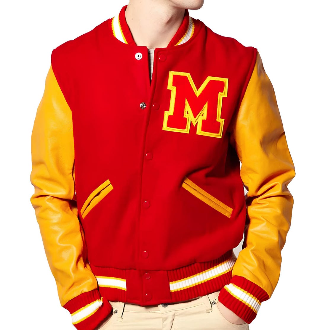 Vintage Michael Jackson Thriller Jacket - Red Wool Varsity Jacket - Men's Classic Letterman ...