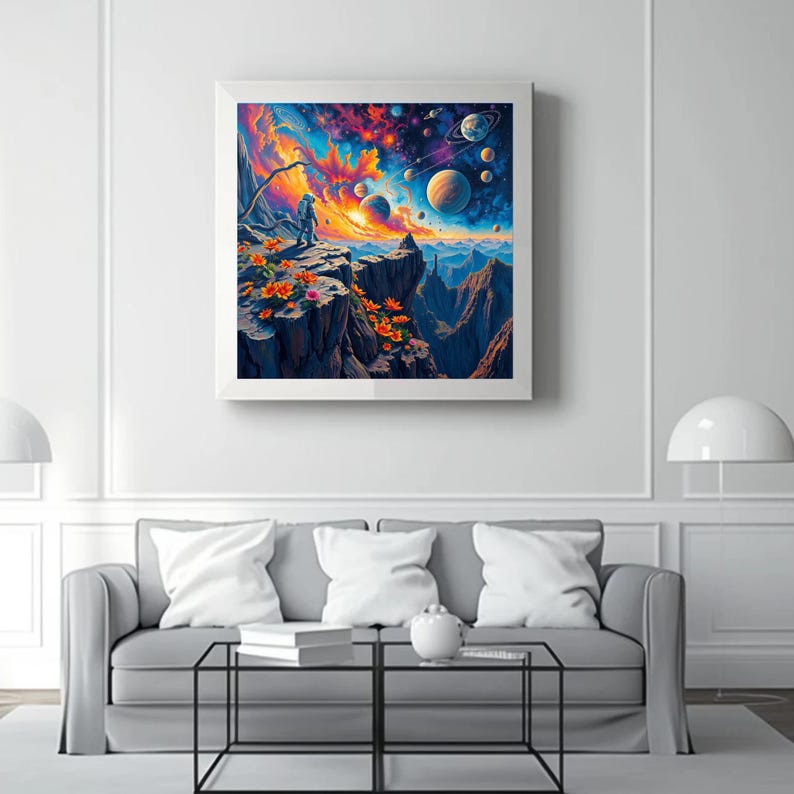Astronaut in Space Art, Planetary Digital Printing, Sci-fi Wall Art ...