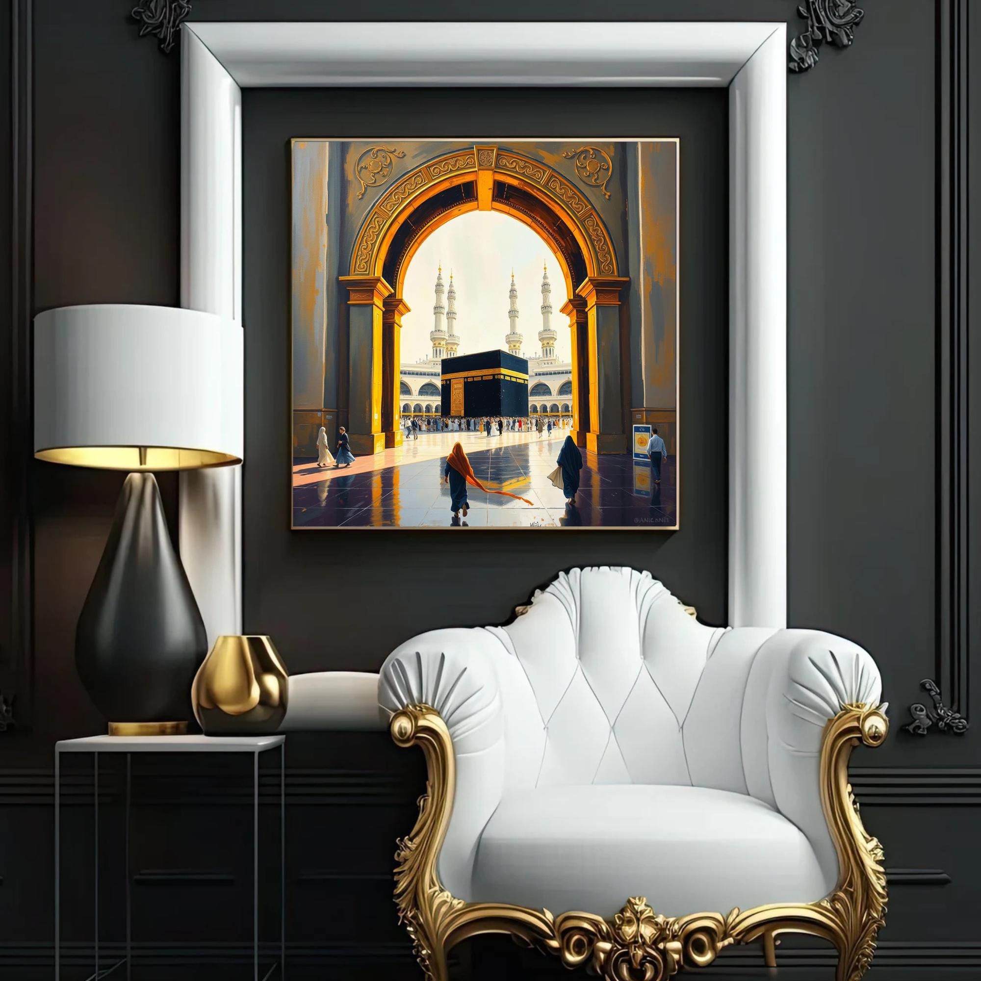 Kaaba Digital Art Digital Painting, Mecca Sacred Mosque Wall Art ...