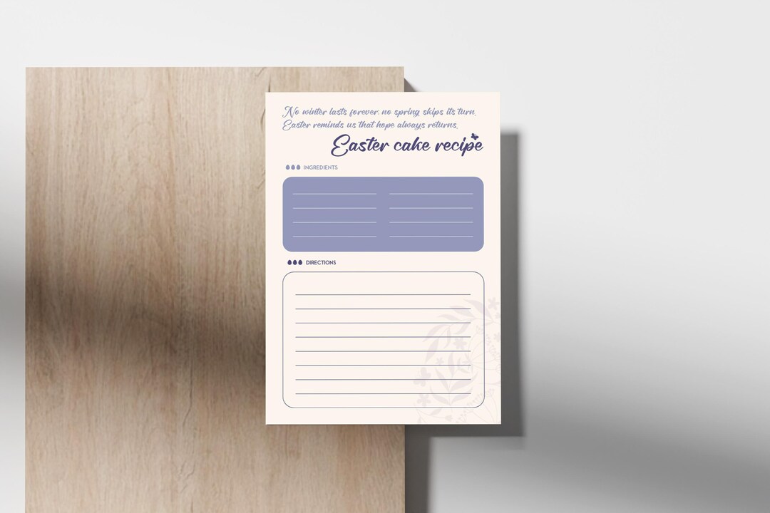 Easter Cake Recipe Printable List With Inspirational Quote Remarkable ...