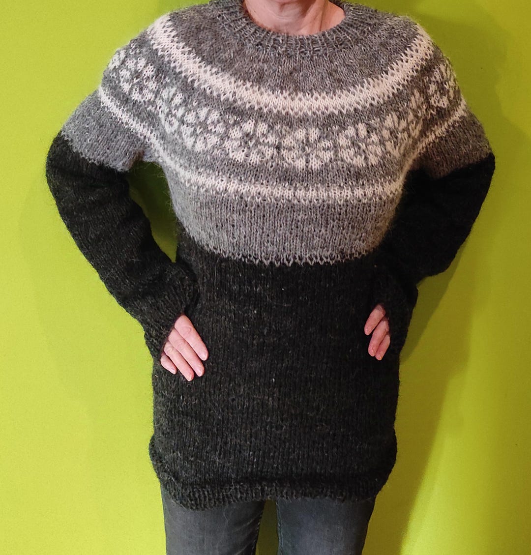 Hand Knitted Icelandic Sweater 100% Natural - Etsy