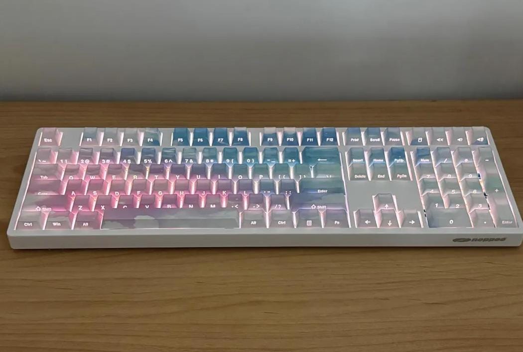 Cute Cloud Theme Keycap Set, Pastel Sky Side Print Keycap Set for ...