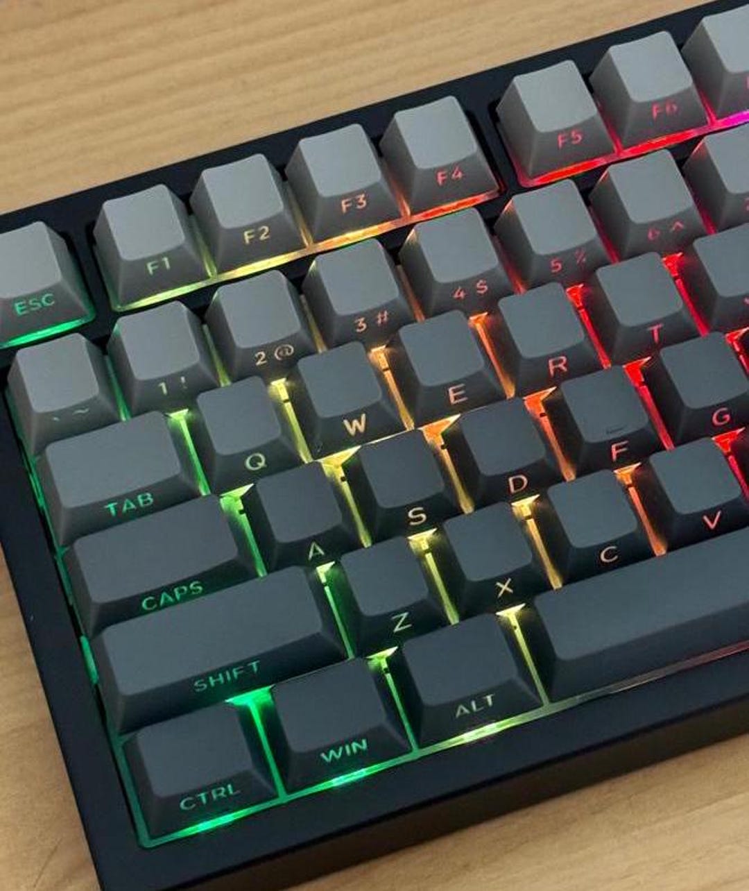 Gray Side Print Keycap Set for Mechanical Keyboard, Backlit Gray ...