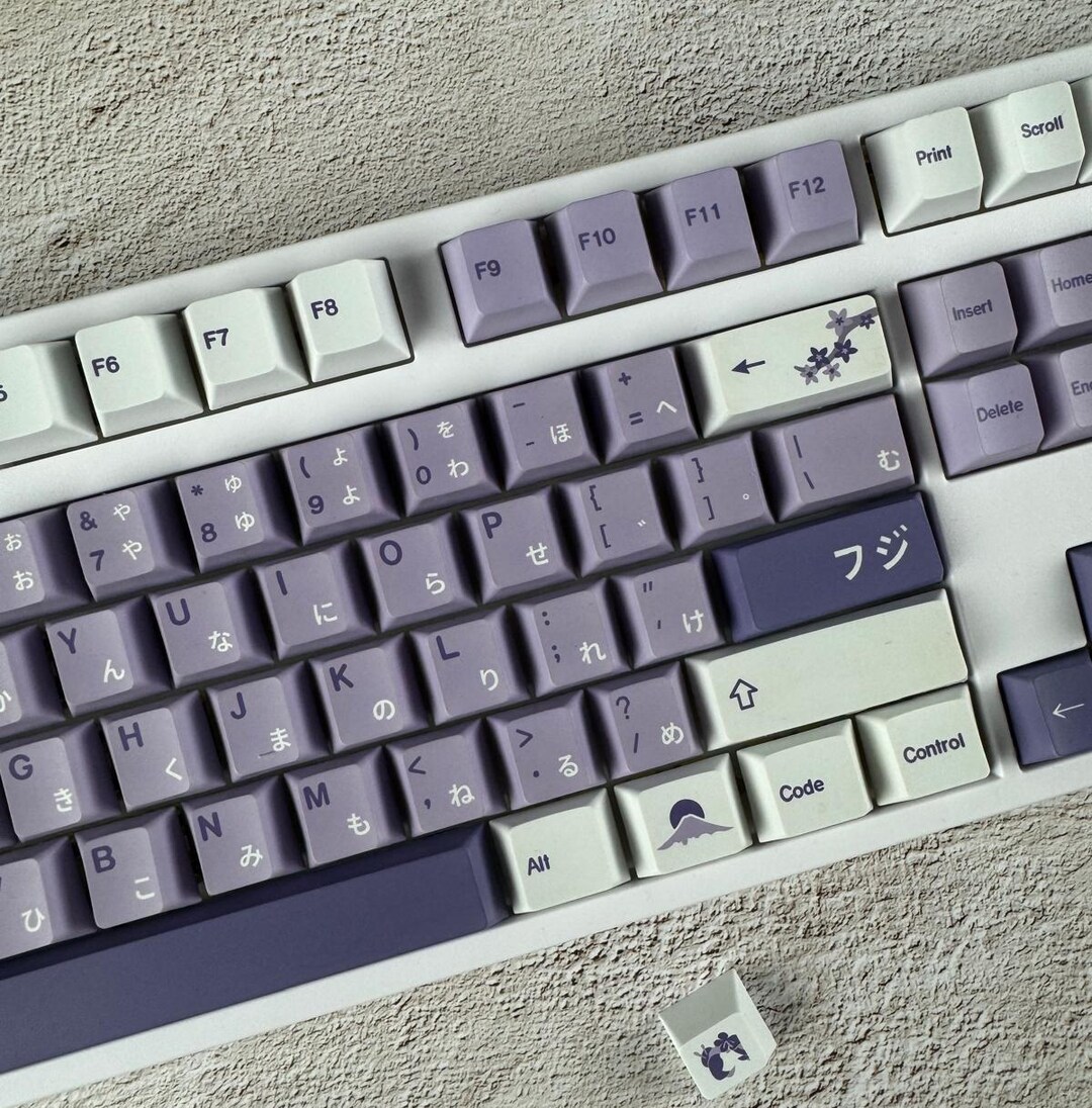 Purple Keycap Set, Japanese Keycap Set for Mechanical Keyboard, PBT ...