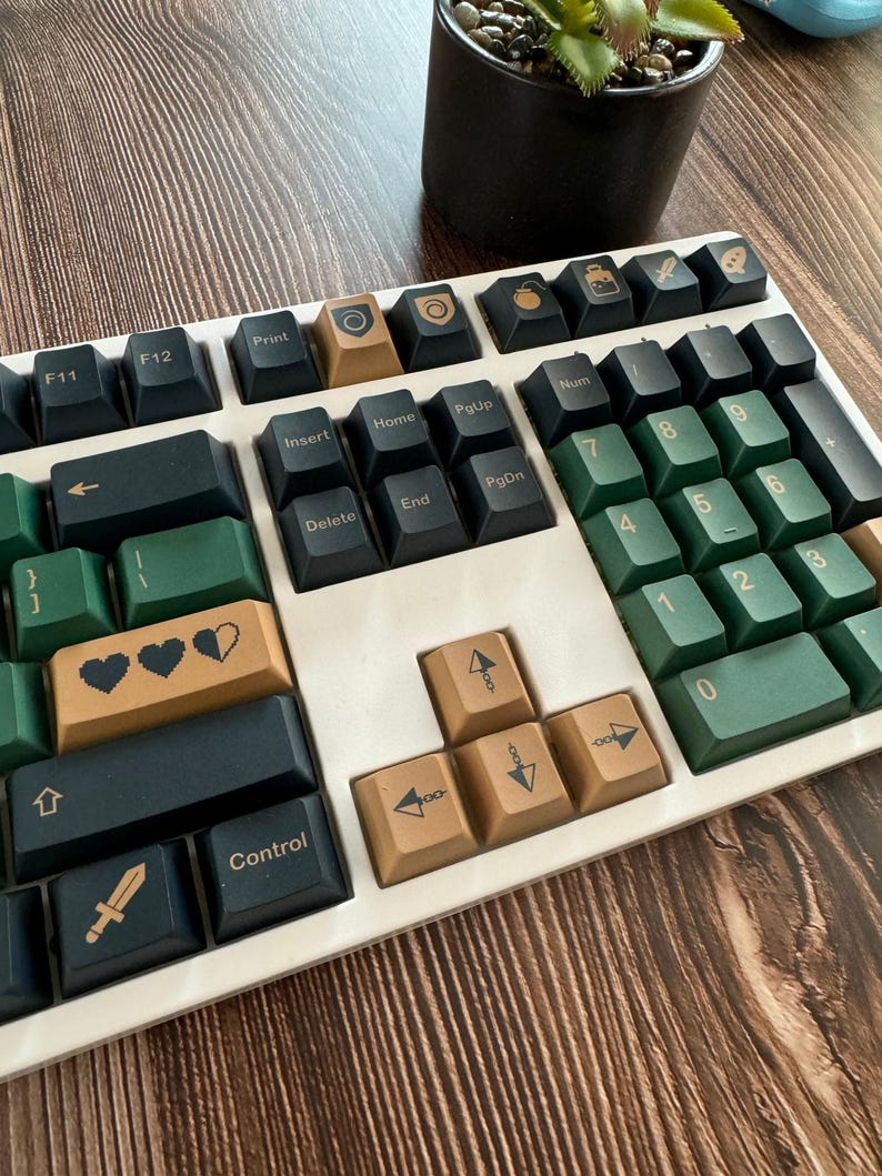 Green Nature Theme Keycap Set, Dark Green Forest Keycap Set for ...