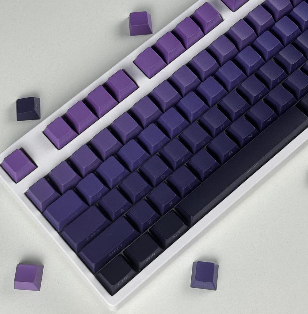 Dark Purple Side Print Keycap Set, Shine Trough Keycap Set for ...