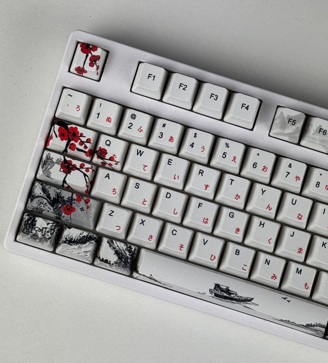 Sakura Japanese Theme Keycap Set, Cherry Blossom Keycap Set for ...