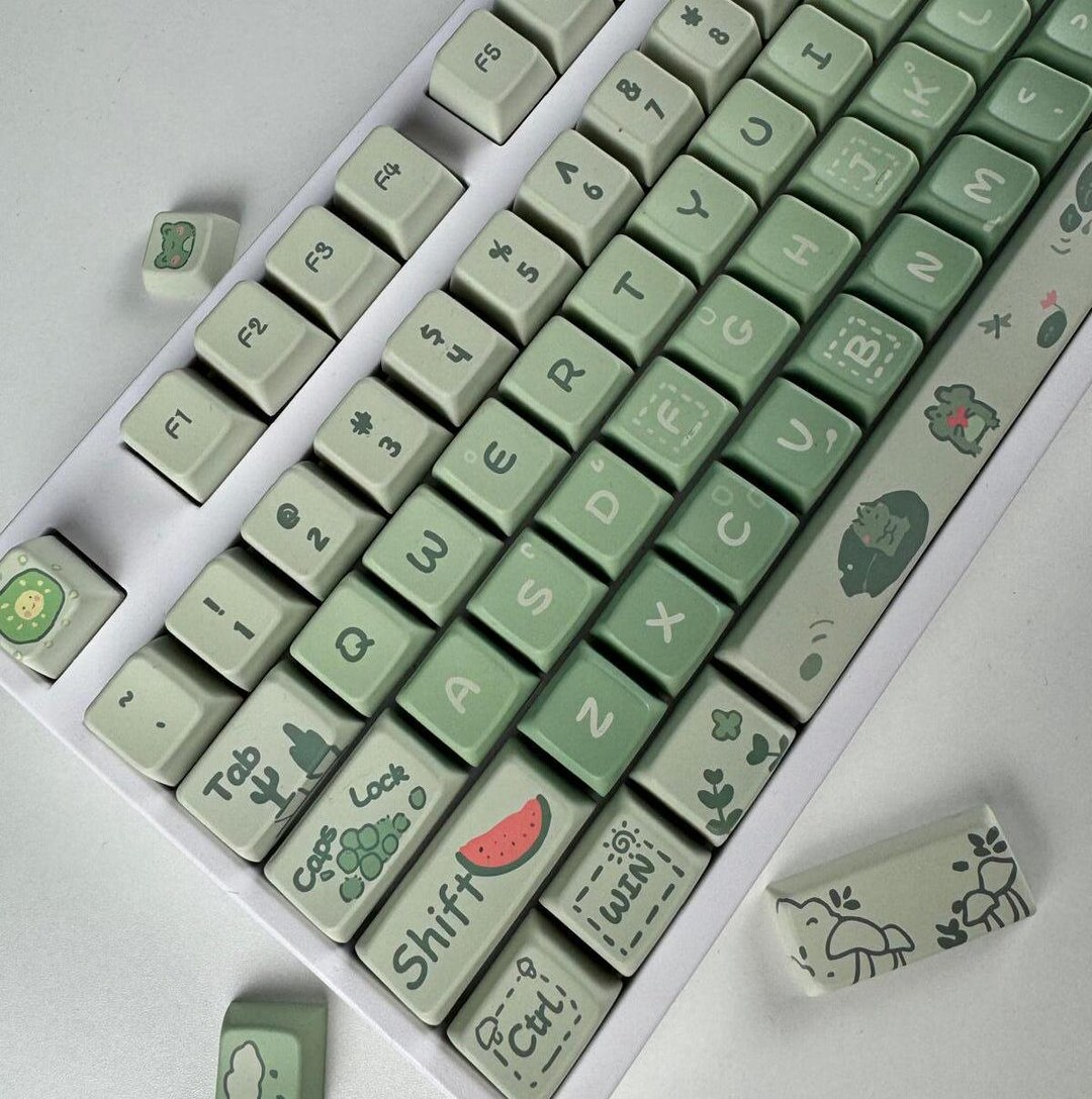 Green Frog Keycaps, Cute Keycaps for Mechanical Keyboard, Custom ...