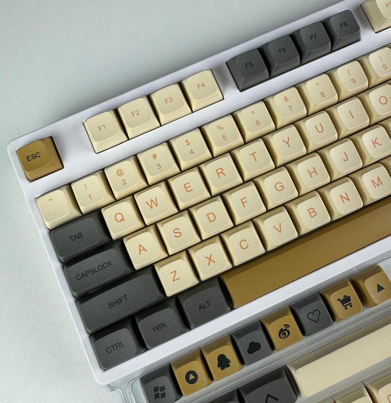 Minimalistic Coffee Keycap Set, Cute Brown Cafe Theme Keycap Set for ...