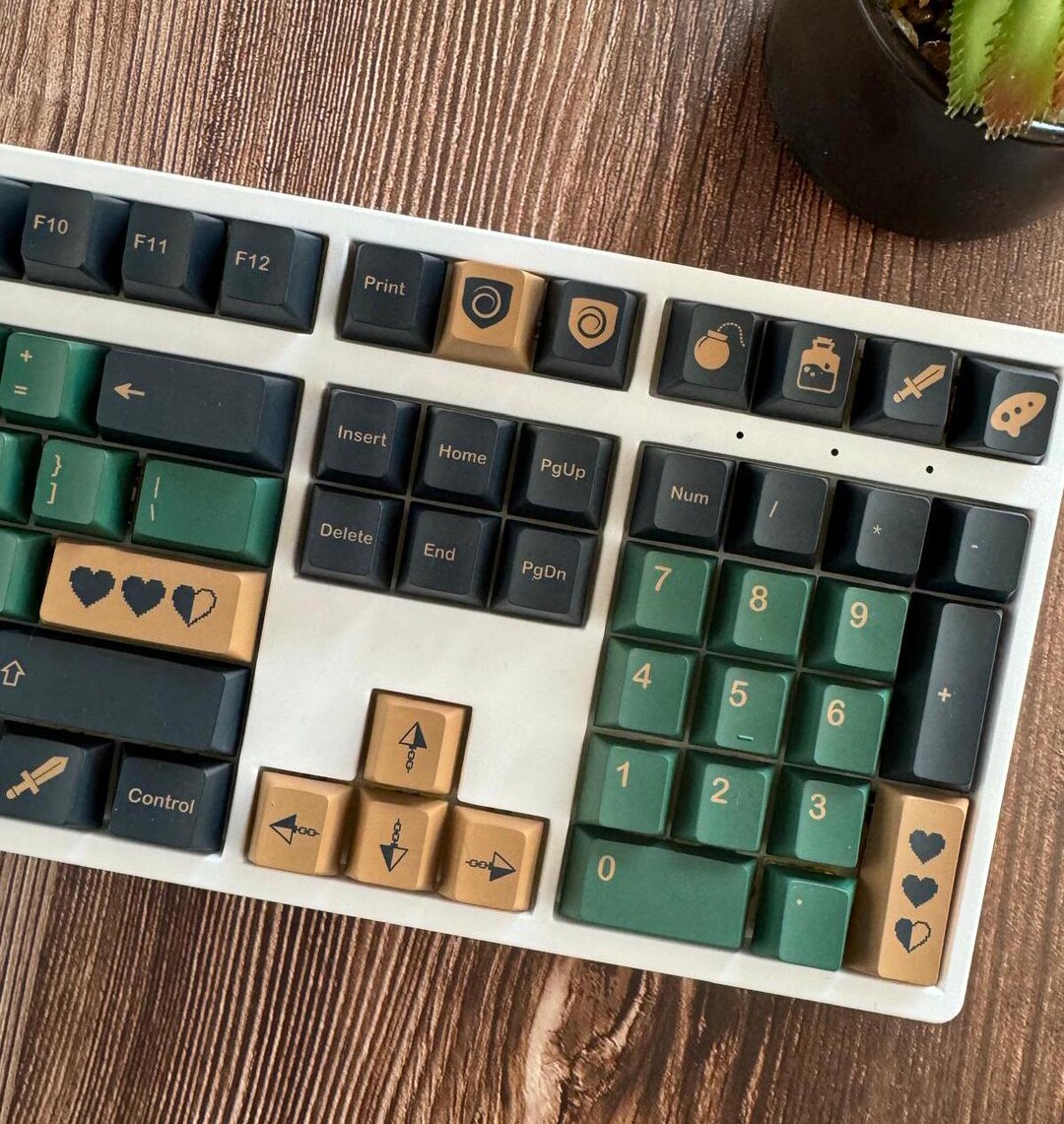 Green Nature Theme Keycap Set, Dark Green Forest Keycap Set for ...