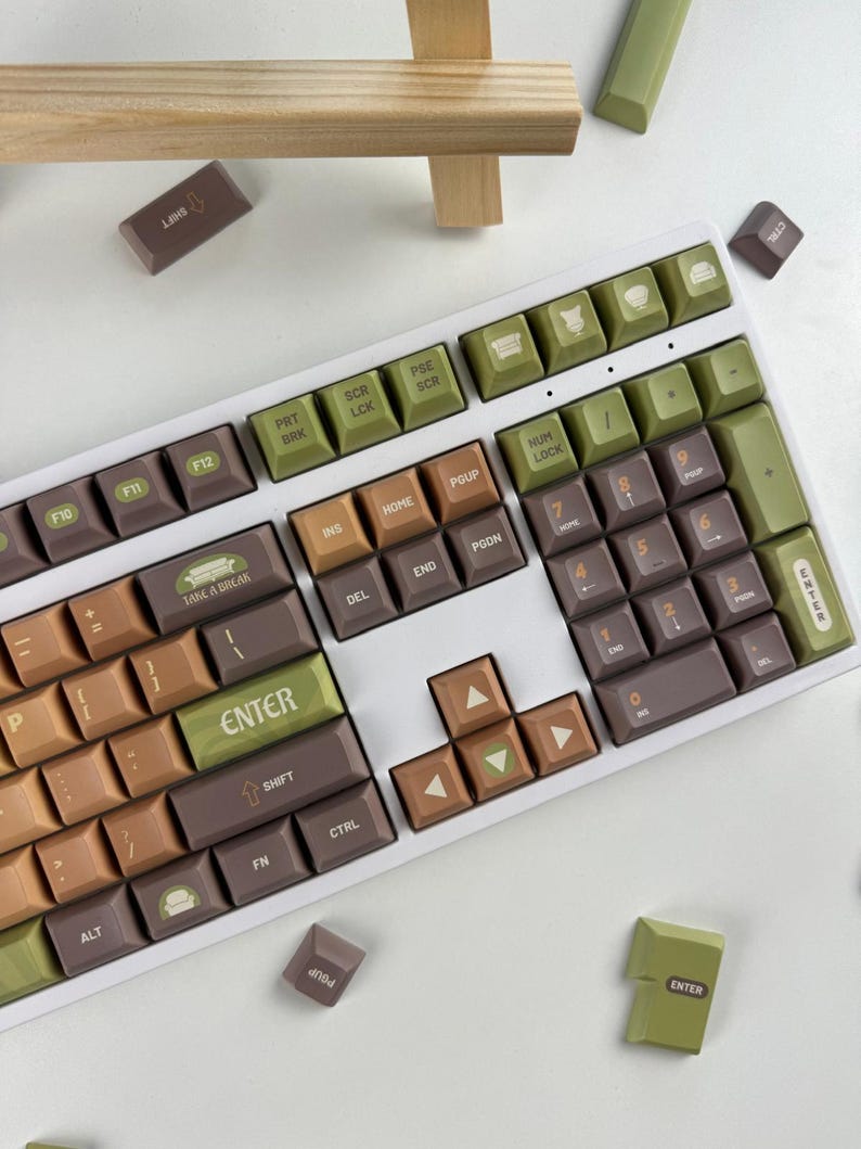Cafe Matcha Theme Keycaps, Custom Keycap Set for Mechanical Keyboard ...