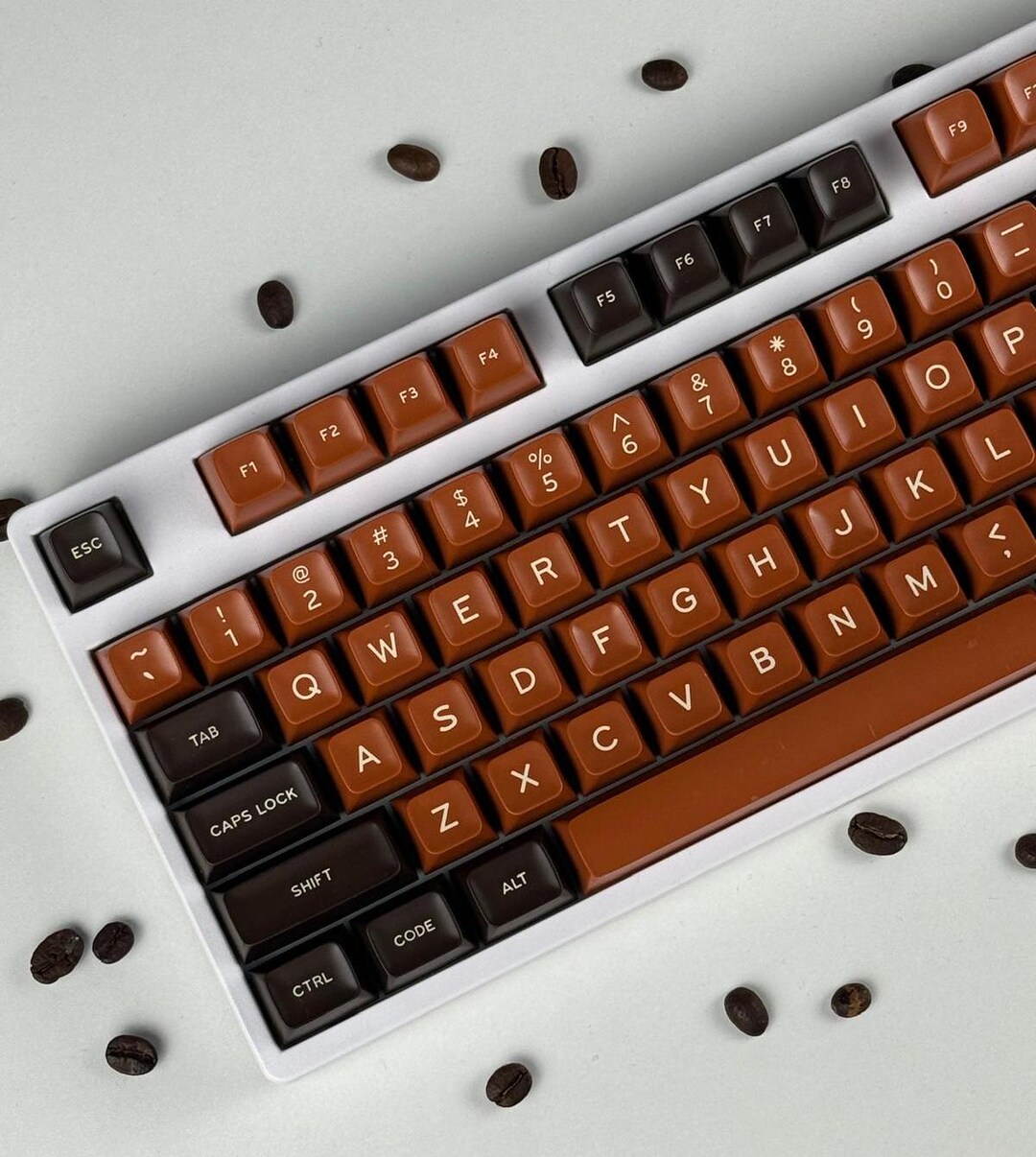 Retro Coffe Theme Keycap Set, Cafe Dessert Keycap Set for Mechanical ...
