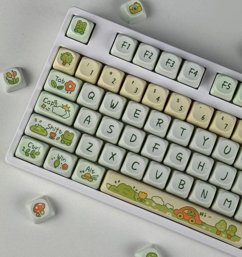 Cute Animal Keycap Set, Cute Frog Keycap Set for Mechanical Keyboard ...