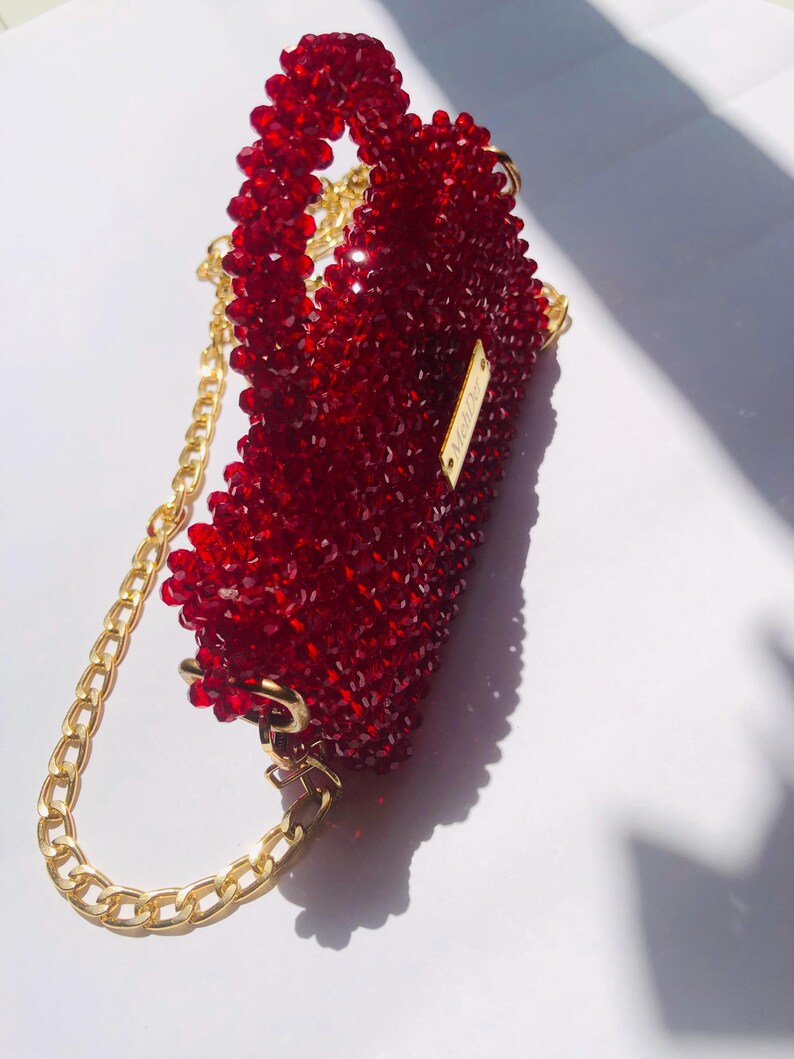Crystal Bag, Maroon Crystal Bag, Maroon Bag, Evening Bag, Crystal Bag ...