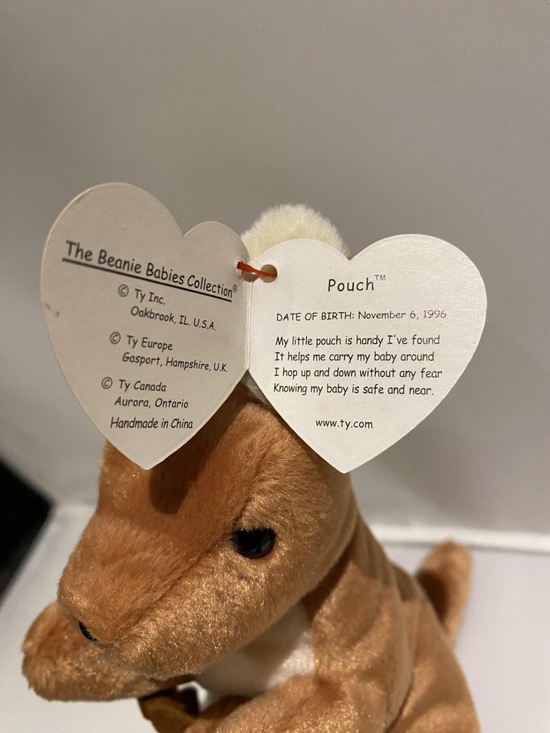 TY Beanie Baby Pouch the Kangaroo With Errors - Etsy