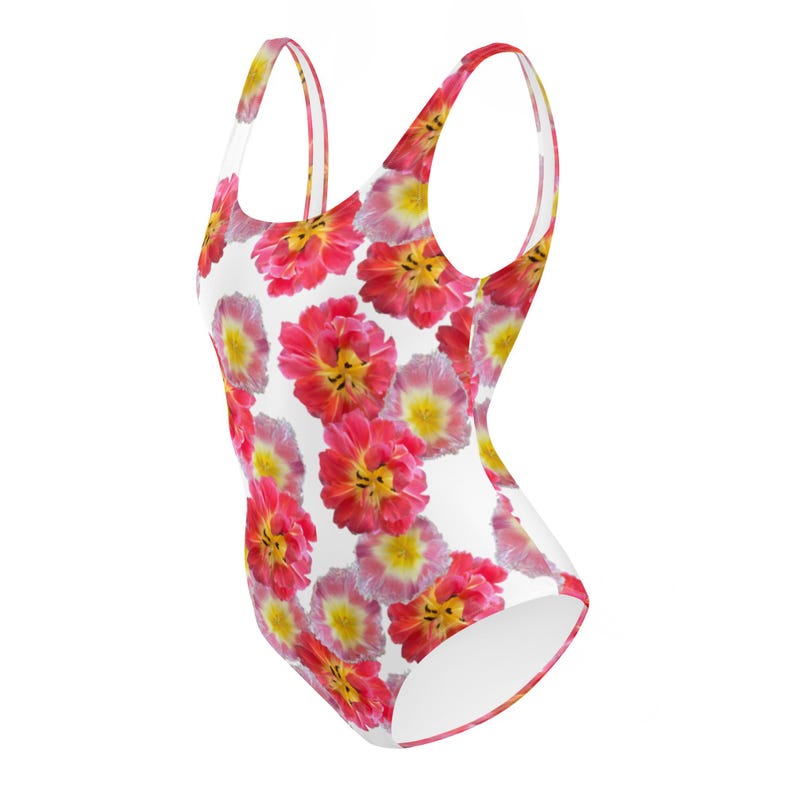 One-piece Swimsuit With Floral Bloom Photo Collage - Spring Flower ...
