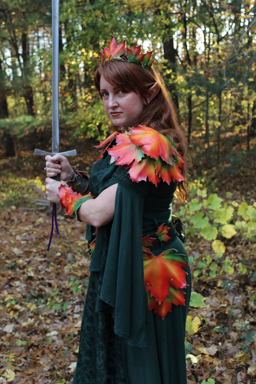 Fall Leaves Leather Armor Set Elven Fae Armour - Etsy
