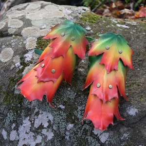 Fall Leaves Leather Armor - Bracers - Elven Fae Armour - Etsy