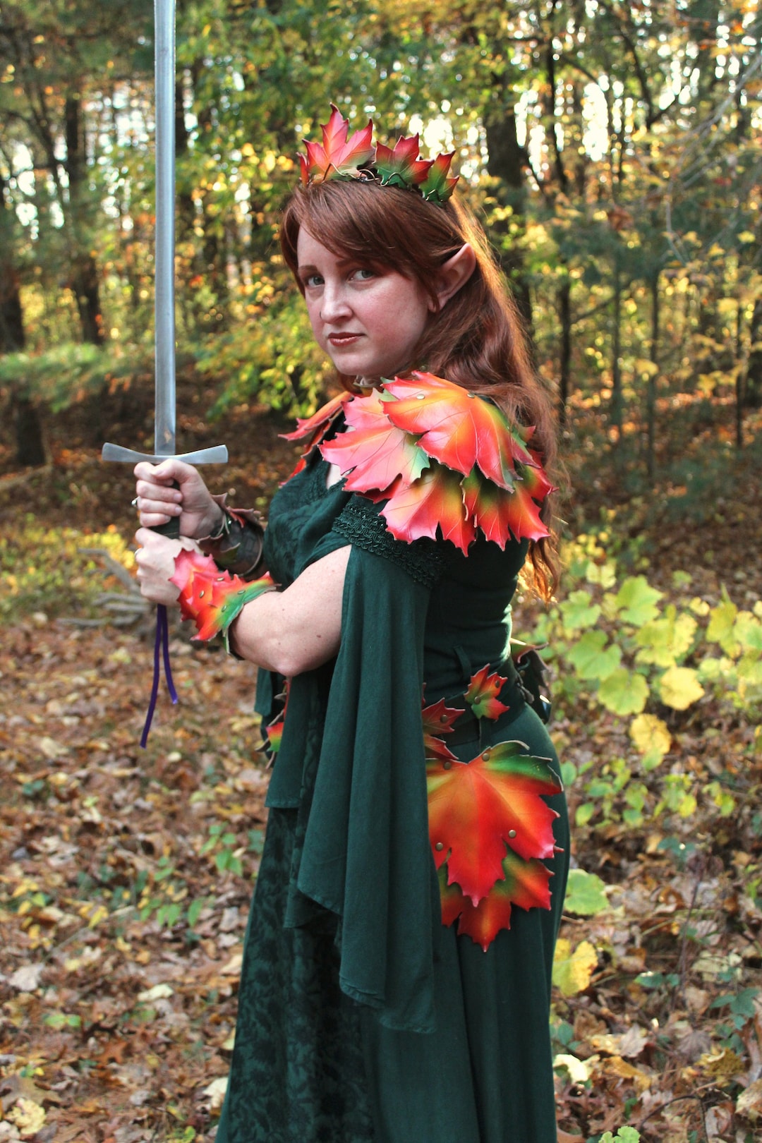 Fall Leaves Leather Armor Set - Elven Fae Armour - Etsy