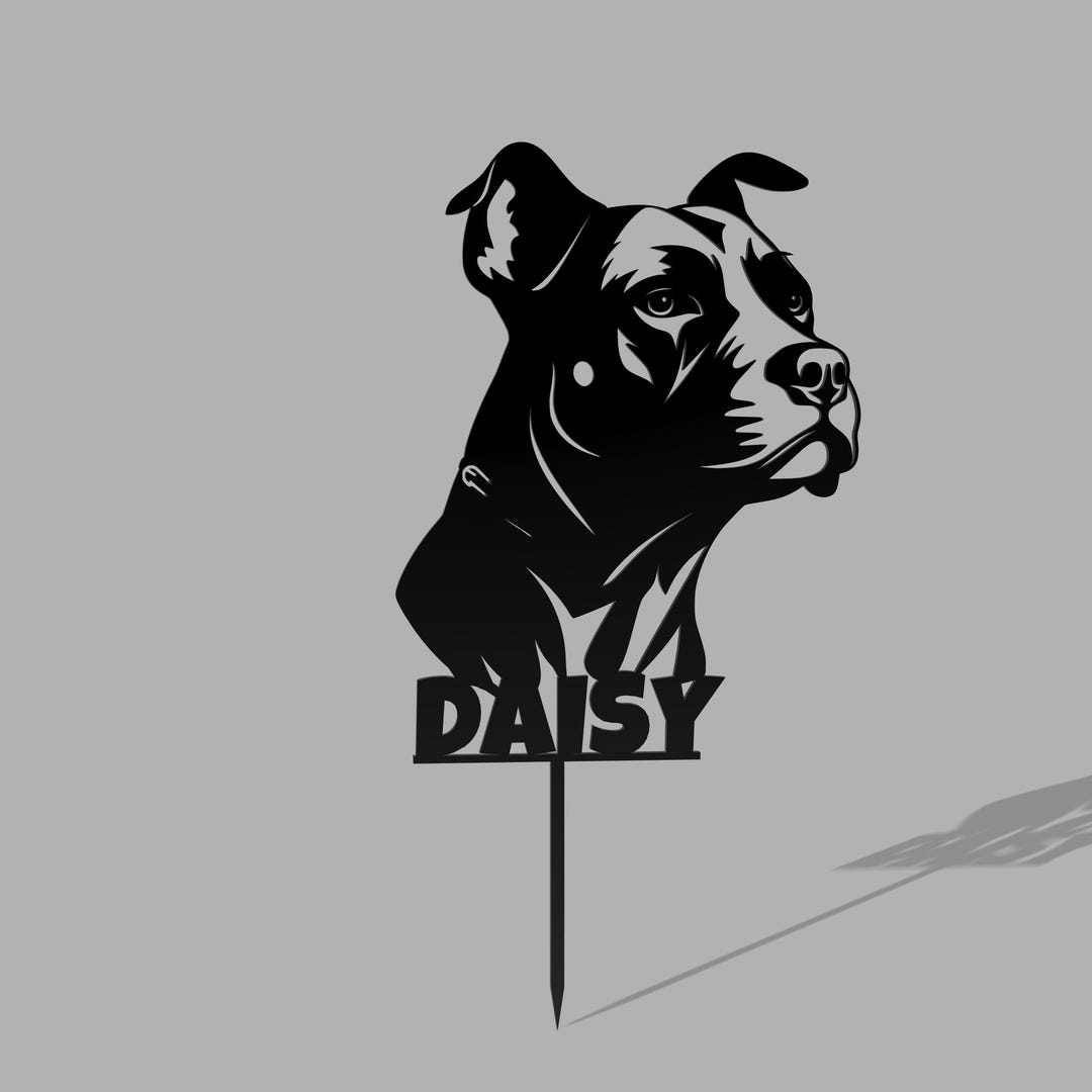 Pitbull Dog Pet Personalized Birthday Cake Topper Your Name - Etsy