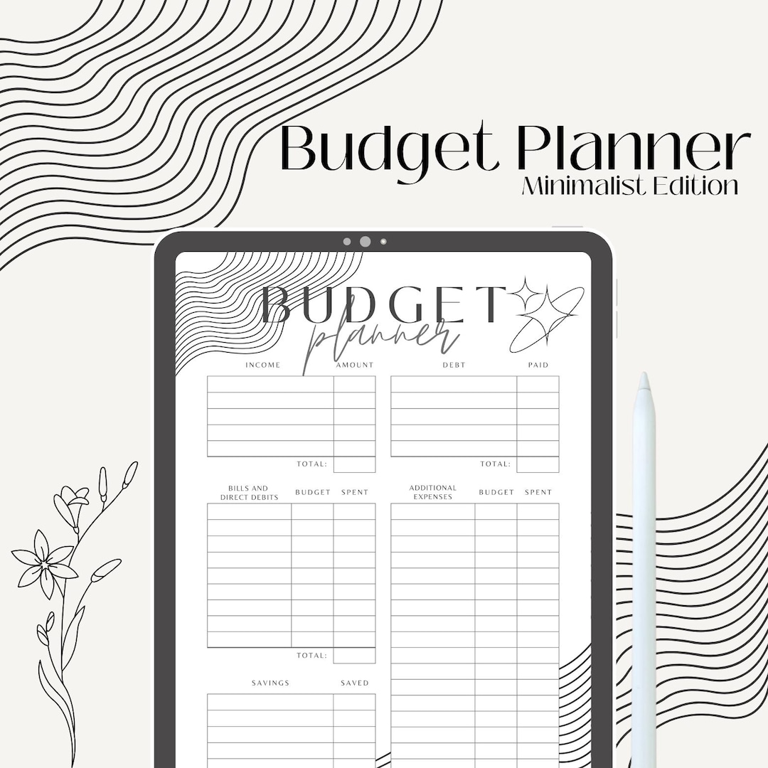 Minimalist Budget Planner | Printable & Digital PDF | Expense Tracker ...