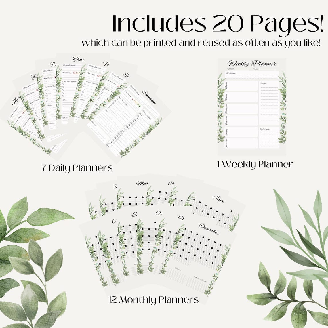 Botanic Edition Planner Bundle 2025 | Daily, Weekly, Monthly ...