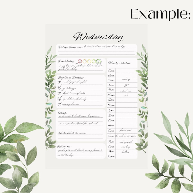 Botanic Edition Daily Planner Printable & Digital PDF Minimalist ...