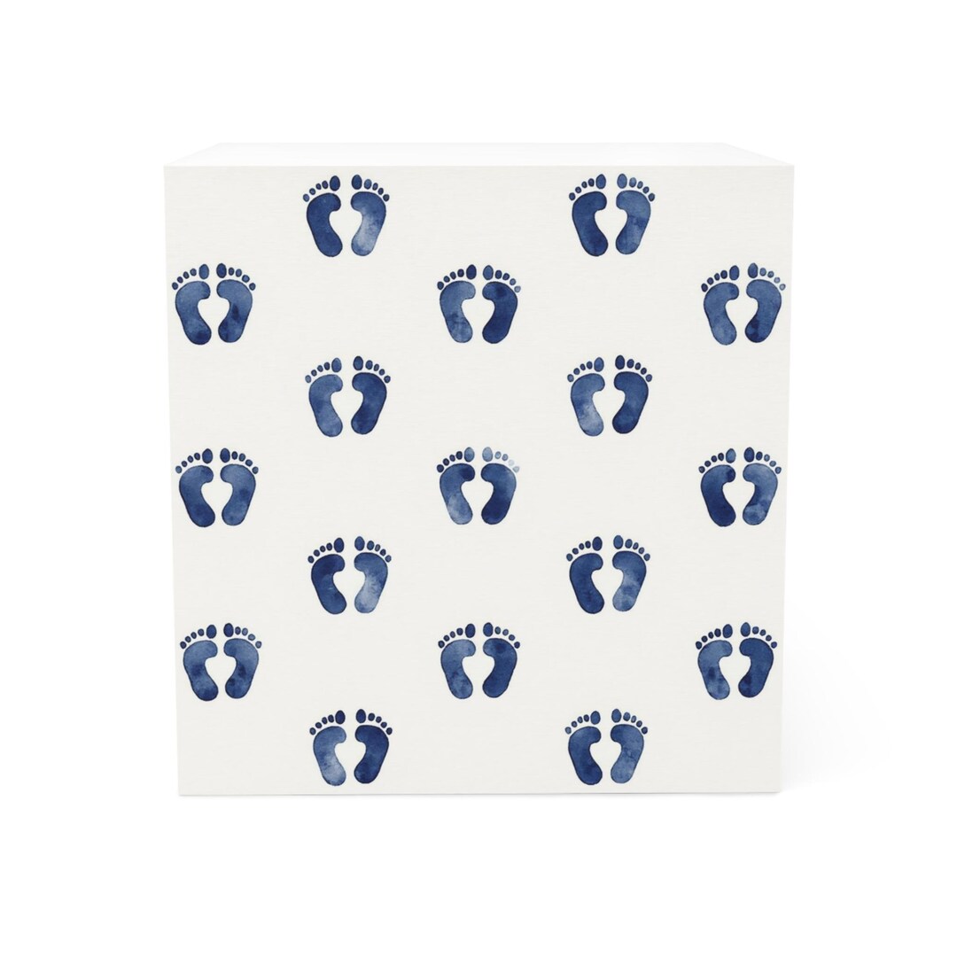 Baby Footprint Note Cube Cute Baby Shower Gift Nursery Decor Memo Pad ...